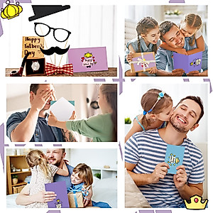 Faccito 24 Sets Father's Day Card with Envelopes Stickers 6 x 4 Inch 6 Assorted Happy Father's Day Note Card Birthday Card Father Greeting Cards for Father's Day Birthday Gifts