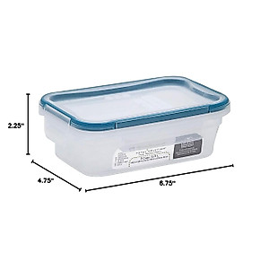 Snapware Total Solution 10-Pc Plastic Food Storage Containers Set, 3-Cup Rectangle Meal Prep Container, Non-Toxic, BPA-Free Lids with 4 Locking Tabs, Microwave, Dishwasher, and Freezer Safe