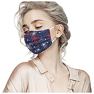 50 Pcs Adults American Flag Disposable Face_Mask Patriotic 4th of July Stars and Stripes Patterned 3 Ply Safety Paper_masks Earloop Anti-PM2.5 Independence Day Veterans Memorial Day Face Coverings #19