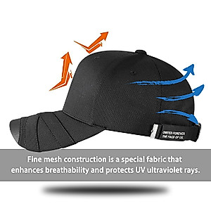 POPKORS Teamlife Max Cool Air Ventilation Mesh Back Performance Sport Outdoor Baseball Cap Hat (Black)