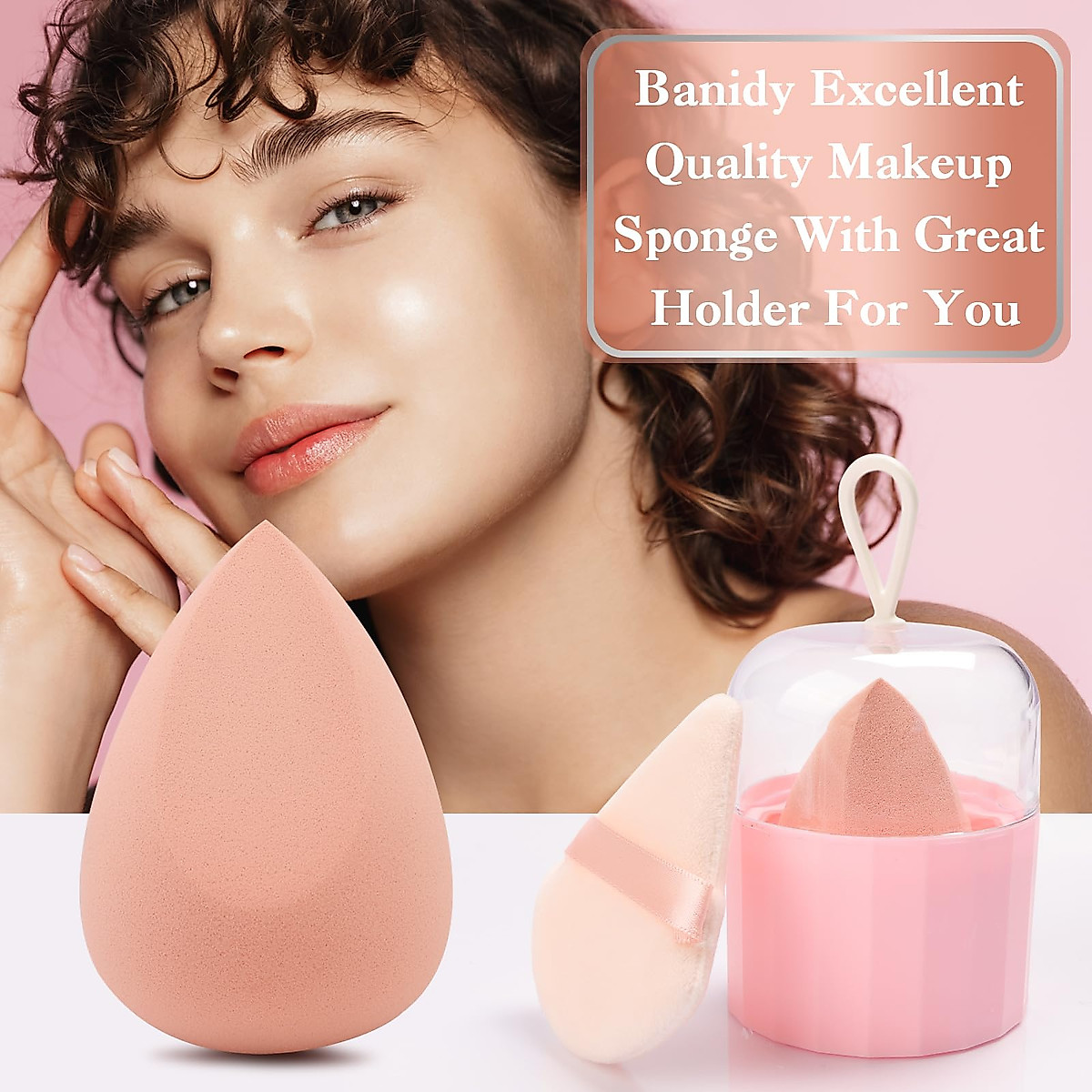 Makeup Sponge Set Blender, Beauty Sponge with Holder Makeup Blender Flawless for Foundation, Liquid,Facial Makeup Tools Beauty Gift Set