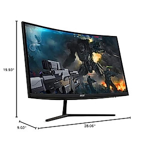 Acer EI272UR Pbmiiipx 27" 1500R Curved WQHD (2560 x 1440) VA Gaming Monitor with AMD Radeon FreeSync2 HDR Technology, 144Hz,VESA Certified DisplayHDR400, DCI-P3 (Display Port & 3 x HDMI Ports),Black