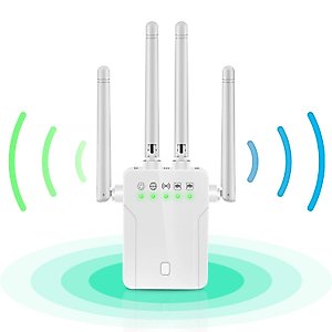 WiFi Range Extender Signal Booster - 1200Mbps WiFi Extender Covers up to 9800sq.ft, 2.4G/5G WiFi Booster and Signal Amplifier, Wireless Internet Booster for Home, 1-Tap Quick Setup