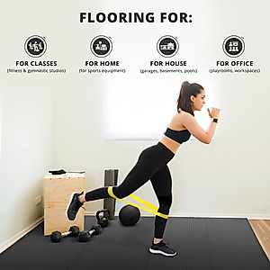 Gym Flooring Set - Interlocking EVA Soft Foam Floor Mat, 18 Pieces Puzzle Rubber Tiles Protective Ground Surface Protection, Play Workout Exercise Mats Underlay Matting Sports Pool Home Fitness Garage