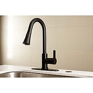 Kingston Brass LS8720CTL Continental Single-Handle Pull-Down Kitchen Faucet, Matte Black