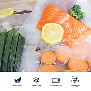 Deefre Vacuum Sealer Bags, 8"x120' Commercial Grade Food Saver Bags for Seal a Meal, BPA Free, Heavy Duty, Great for vac Storage, Meal Prep or Sous Vide