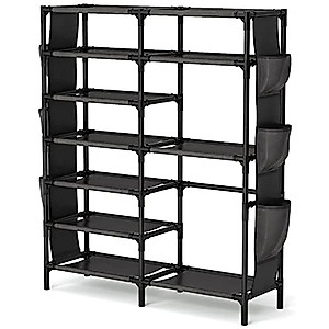 Tribesigns 7 Tiers Shoe Rack 24-30 Pairs Shoe Storage Organizer Non-woven Shoe Shelf Boots Organizer