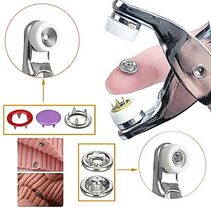 Minestylish 100 Sets Metal Snaps Buttons with Fastener Pliers Press Tool Kit Perfect for DIY Crafts Clothes Hats and Sewing, Snap Button Fasteners Kit for Clothing(Colorful / 400 PCS)