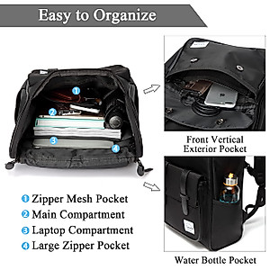 VASCHY Backpack for men, Vintage Water Resistant Daypack Rucksack College School Backpack with Padded 15.6 inch Laptop Compartment