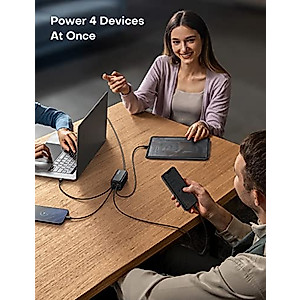 USB C Charger, KOVOL 65W 4-Port PD GaN III Desktop Charger USB C Charging Station with Dual USB C+Dual USB A Ports PPS 25W Super Fast Charging for Galaxy, iPhone, iPad Air/Pro, MacBook Pro/Air, Laptop