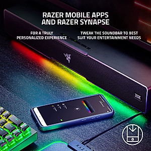 Razer Leviathan V2: Multi-Driver PC Gaming Soundbar with Subwoofer - THX Spatial Audio - Compact Design - Chroma RGB - Bluetooth 5.2 - for Desktop/Laptop, Smartphones, Tablets & Nintendo Switch