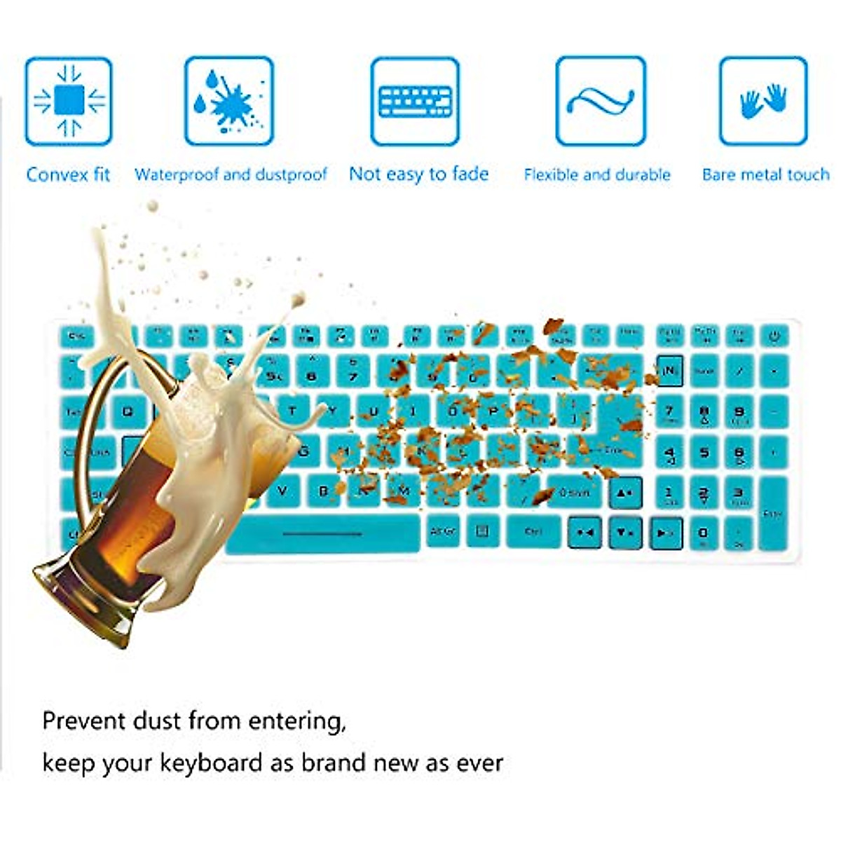 2PCS Keyboard Cover for Acer Nitro 5, Nitro 16 AN16-51/41, Nitro 17 AN17-51/41, Predator Helios 16 18 PH16-71 PH18-71, Predator Helios 300 PH315-55/54/53 PH317-53/54, Nitro 5 AN515-58/57/56/55//45/44