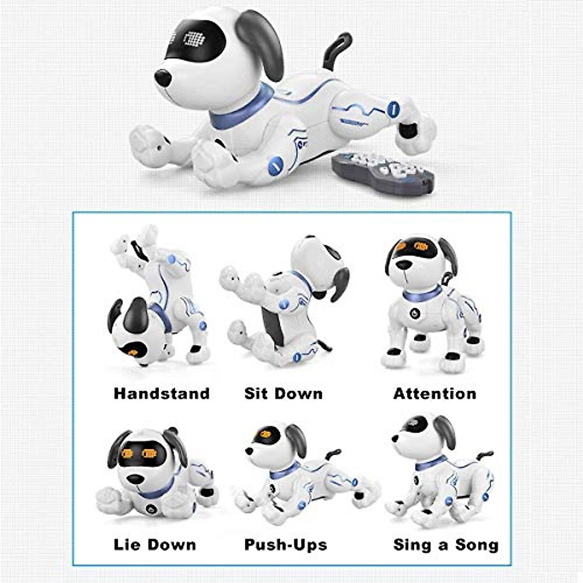 Remote Control Dog, Robot Toys for Kids, RC Robotic Stunt Puppy Voice Control Toys, Remote Control Dancing Programmable Robot Dog Smart RC Robot with Sound Interactive Gift for 6+ Ages Boys and Girls