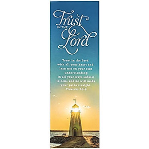 Salt & Light, Proverbs 3:5-6 Trust in The Lord Lighthouse Bookmarks, 2 x 6 inches, 25 Bookmarks