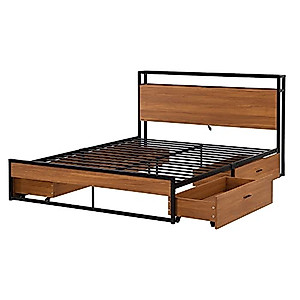 Overstock Queen Size Metal Platform Bed Frame Black 1 Queen