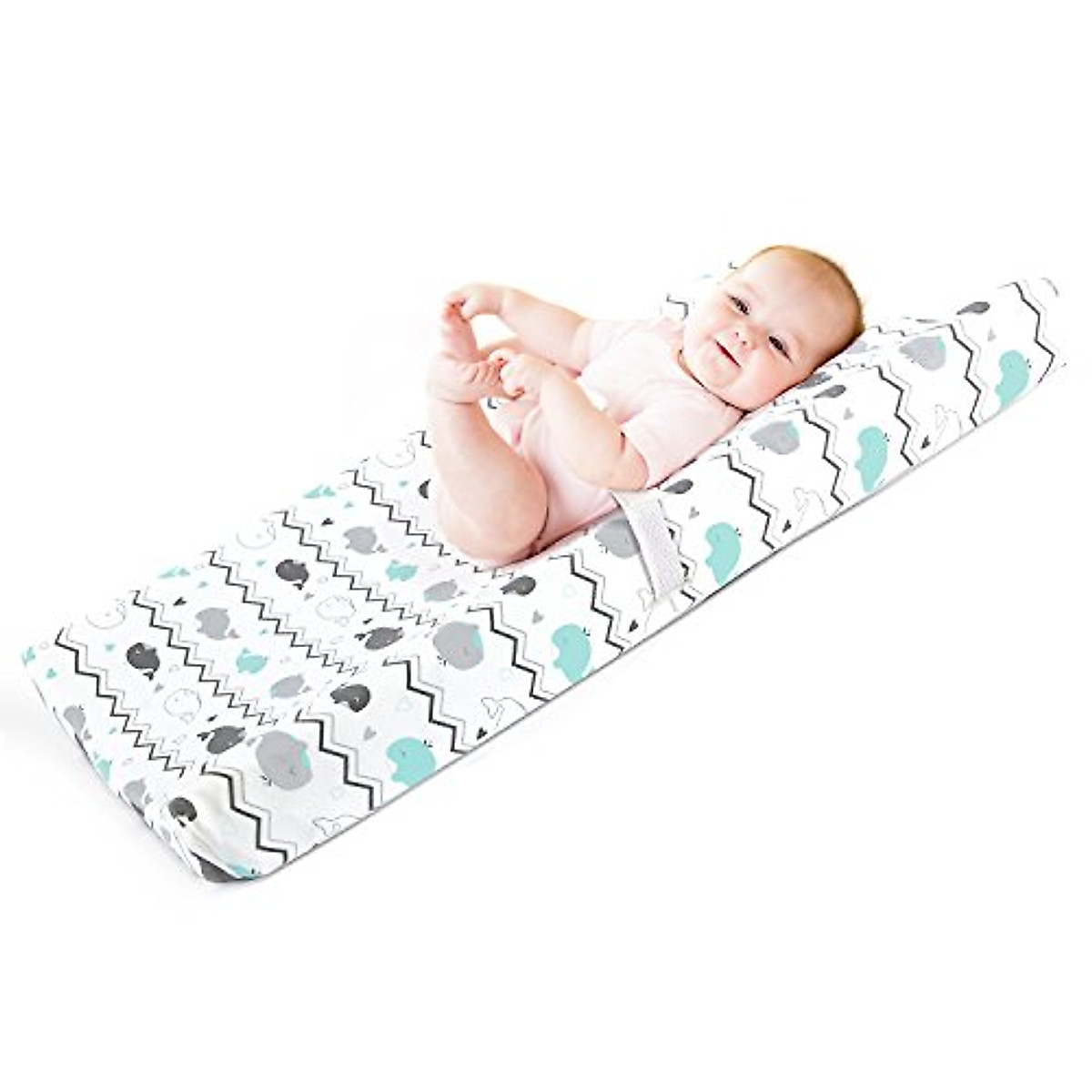 Stretchy Changing Pad Covers for Boys Girls ,2 Pack Jersey Knit ,Elephant & Whale