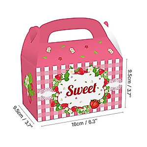 NA 12 Packs Fruit Strawberry Party Favor Treat Boxes Goodies Boxes Party Time Gift Boxes for Birthday Party Decration Supplies