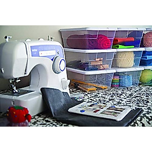 STERILITE 16428012 6 Quart/5.7 Liter Storage Box, White Lid with Clear Base (Pack of 6)