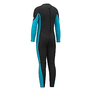 Hevto Kids Wetsuit for Boys Girls Children Toddler 3/2mm Neoprene Thermal Swimsuit Full Wet Suit in Cold Water for Swimming (K01-Blue, 10)