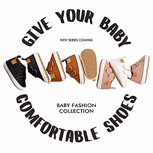 SOFMUO Baby Boys Girls High Top Ankle Leather Sneakers Soft Rubber Sole Infant Moccasins Newborn Oxford Loafers Anti-Slip Toddler Wedding Uniform Dress Shoes(A01/White,12-18 Months)