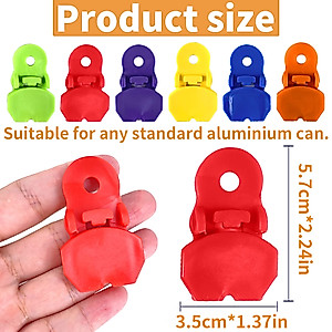 Ginfonr 6 Pieces Color Manual Easy Can Opener, Premium Plastic Shields Tab Openers, Soda Can Lids Soda Can Cover Pop Cover Beer or Soda Cans at Picnic, BBQ, Protect Cold Drinks from Bees