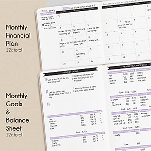 Financial Planner, Monthly Budget Planner and Monthly Bill Organizer - 12 Month Journey to Financial Freedom, Monthly Budget Book Planner, Money Saving Book a Budgeting Planner or Finance Planner