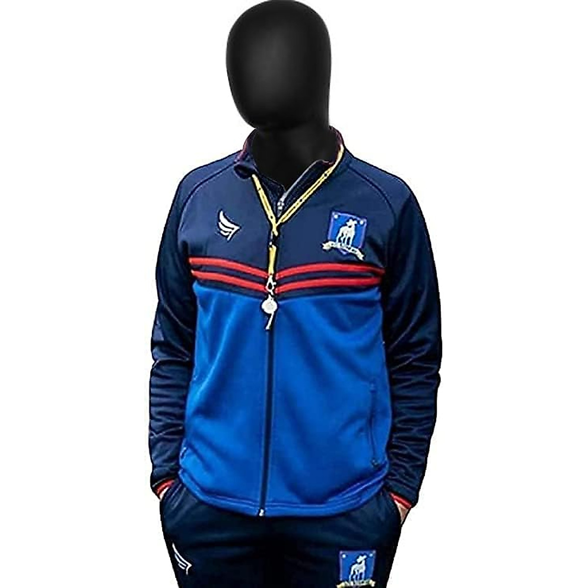 Denze Mens Ted Lesso Jacket - Jason Sudekis Brndan Hunt Blue Football Coach Fleece Track Suit,XXL