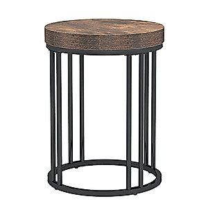 Tribesigns Round End Table, Modern Side Table Small Accent Table Nightstand with Metal Frame, Wooden Circle C Table Bedside Table for Living Room Sofa Side Couch, Bedroom, Easy Assembly, Space Saving