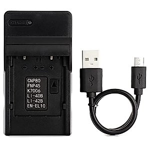 LI-40B USB Charger for Olympus D-720, FE-230, FE-340, FE-280, FE-20, Stylus 710, 790SW, 770SW, 7010, 760, 720SW, VR-320, VR-310, X-935, X-905 Camera and More