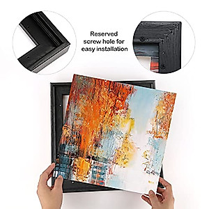 FOLKOR 12x12 Frame for Canvas Painting 0.6-0.8” Deep, 2 Pack Square Floater Frame for Canvas Prints, Floating frame for Wall Art Oil Painting Paint by Numbers Living Room Decor (Black)