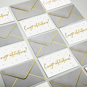 Dinifee 100 Pack Congratulations Cards with Envelopes Congrats Card Graduation Cards Engagement Cards Congratulations Baby Card for Business Baby Shower Wedding Graduation Party, 4 x 6 In (Gray)