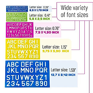 Mr. Pen Letters and Numbers Alphabet Templates, Letter Stencils, Pack of 5