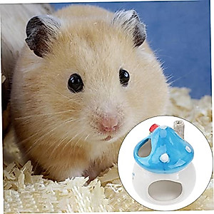 COLLBATH Mushroom Ceramic Nest Bath Animal Cage - Chinchilla Cage Accessories Hamster Accessories for Cages Small Animal Cage Accessories Pet Supply Small Animals House Red