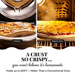 PIEZANO Crispy Crust Pizza Oven by Granitestone – Electric Pizza Oven Indoor Portable, 12 Inch Indoor Pizza Oven Countertop, Pizza Maker Heats up to 800˚F for Stone Baked Pizza at Home As Seen on TV