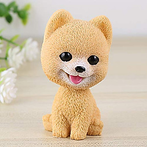 PRETYZOOM Car Shaking Dog Adornments Car Bobbleheads Shake Head Toy Cute Resin Craftwork Baking Cake Decorations for Home Car Pomeranian Style Party Favor