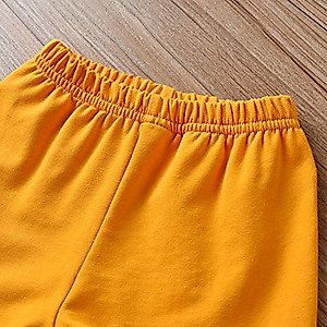 Rebey Toddler Infant Baby Boy Clothes Striped Long Sleeve Hoodie Tops Sweatsuit Pants Outfit Set (12-18 Months) Yellow