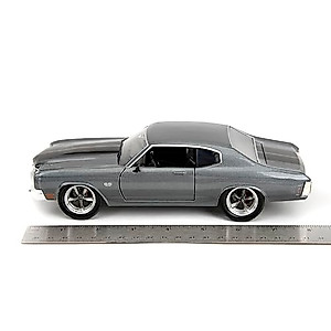 Jada 1970 Chevrolet Chevelle SS Gray Metallic with Black Stripes Fast & Furious (2009) Movie Fast & Furious Series 1/24 Diecast Model Car
