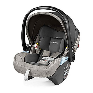 Peg Perego Primo Viaggio 4-35 Lounge - Reclining Rear Facing Infant Car Seat - Includes Base with Load Leg & Anti-Rebound Bar - for Babies 4 to 35 lbs - Made in Italy - City Grey (Grey)