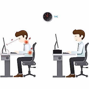 BONTEC Wood Monitor Stand Riser, 2 Tiers with Storage Organizer, Desktop Ergonomic Cellphone Holder and Cable Management, 21.3 Inch Shelf, Black