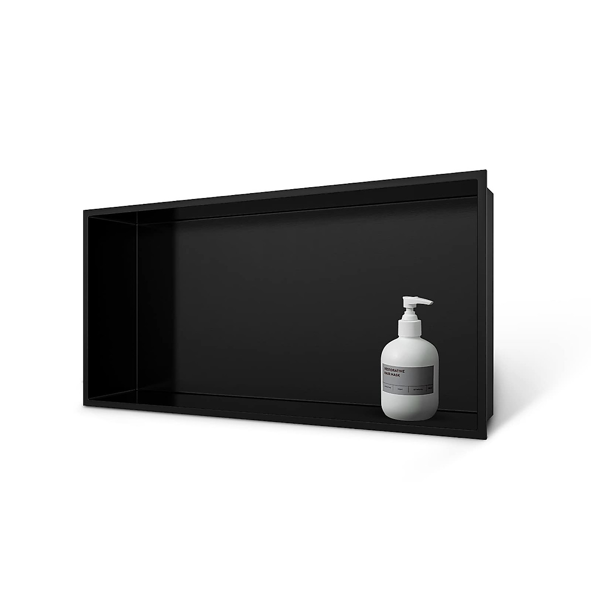 MERRANOX Shower Niche, Stainless Steel Shower Niche, Recessed Niche Shower for Bathroom Storage, No Tiling Required (24''×12'', Matte Black)