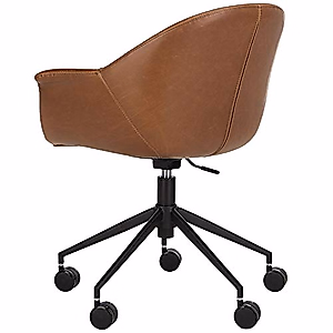Safavieh Home Ember Light Brown Faux Leather and Black Office Chair