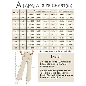 Tapata Womens Wide Leg High Waist Straight Leg Casual Pants Stretch Comfy Pockets Relaxed Fit, Beige, 6