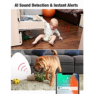 eazieplus Pet Camera, Indoor Security Cam with 2-Way Talk Remote Live View, 2.4GHz WiFi,1080P Night Vision, Motion/Sound Detection, Compatible with Alexa for Home Baby Elder Surveillance