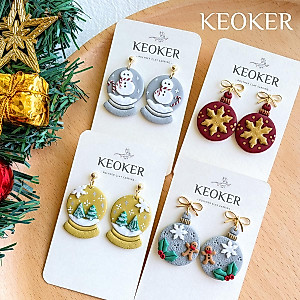 Keoker Christmas Clay Cutters, Christmas Polymer Clay Cutters for Earrings Making, 10 Shapes Christmas Clay Earrings Cutters, Reindeer Clay Cutters (Earrings Clay Cutters 1)