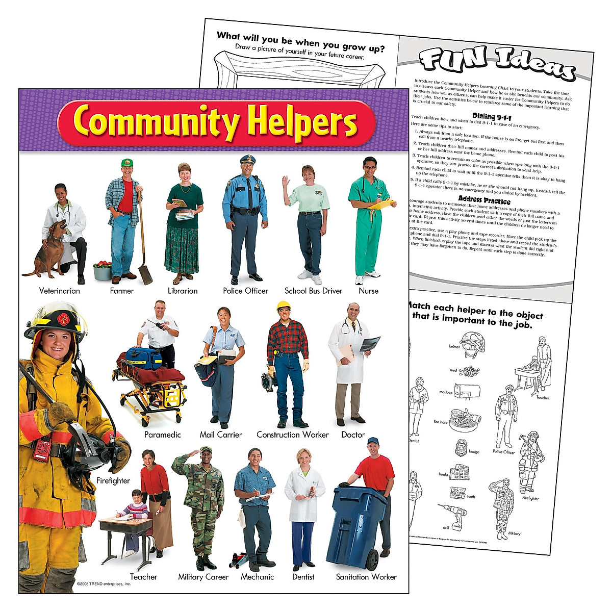 Trend Community Helpers Learning Chart, Classroom Decor, 17" x 22"