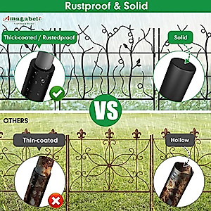 Amagabeli 5 Panels Decorative Garden Fence 11.5ft (L) x 26in (H) Outdoor Rustproof Metal Garden Fencing Border Fence Animal Barrier for Dog Iron Folding Edge Wire for Patio Landscape Flower Bed ET082
