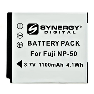 Synergy Digital Digital Camera Batteries, Compatible with Fujifilm NP-50, NP-50A Digital Camera Batteries (li-ion, 3.7V, 1000 mAh), Set of 2