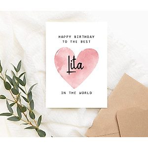 Happy Birthday To The Best Lita In The World Card - Lita Birthday Card - Lita Card - Mother's Day Gift - Happy Birthday Card Happy Birthday Mom