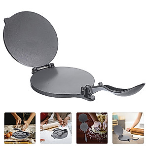 MUCKLILY Tortilla Press, Tortilla and Roti Maker, 8 Inch Dough Press Quesadilla Maker Pizza Press Roti Press Masa Roti Maker Chapati Maker for Flour Tortilla Grey