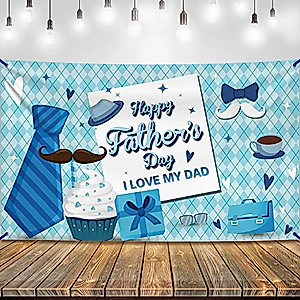 XtraLarge, Happy Fathers Day Banner - 72x44 Inch | Happy Fathers Day Decorations | Happy Fathers Day Backdrop for Photography | Happy Father's Day Party Decorations | Blue Fathers Day Decorations